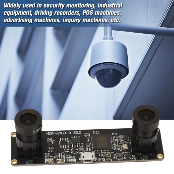 SUC-Module de caméra 1 million camera modules, USB camera module, 2560 * 720P, 72 degree field ...