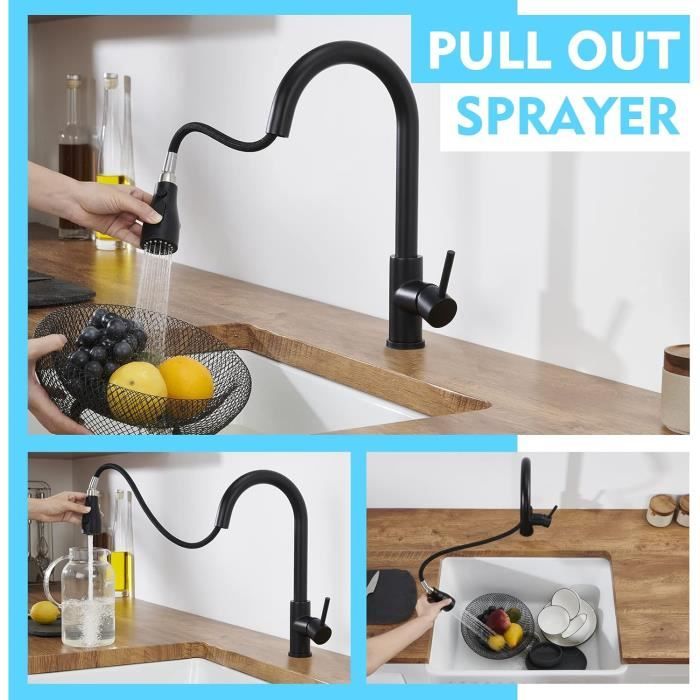 Robinet Cuisine Avec 3 Modes De Jet, Robinet Évier Cuisine Avec ...