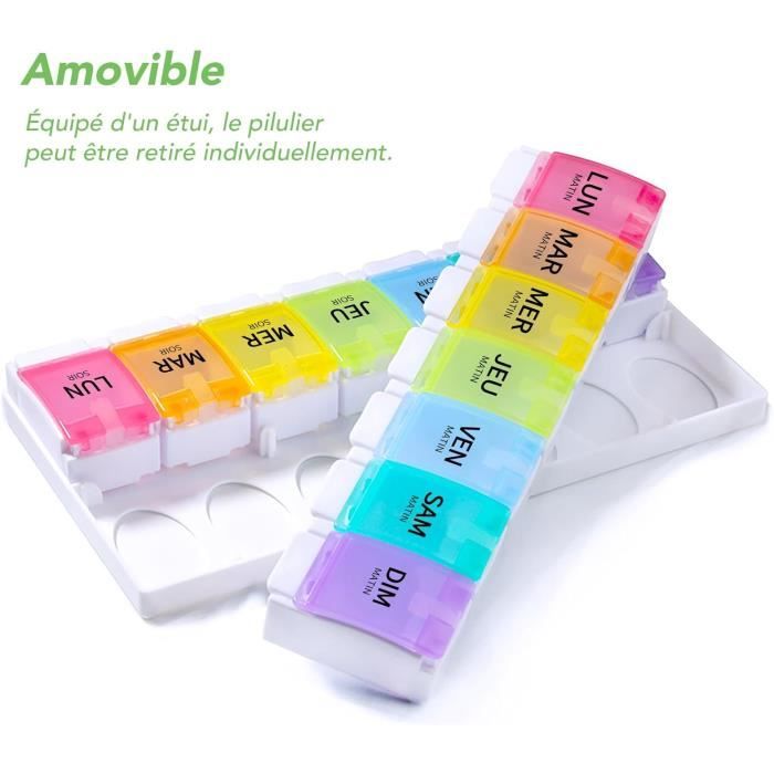 Pilulier Semainier Français 7 Jours Matin Et Soir, Boîte À Pilules 14 ...