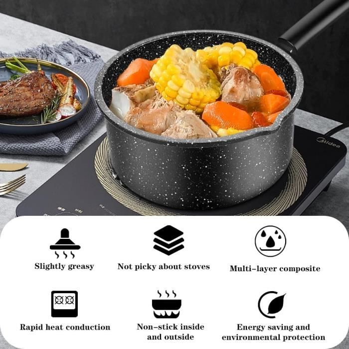 Casserole Anti-Adhésive Avec Couvercle, 16 Cm, Pour Induction ...