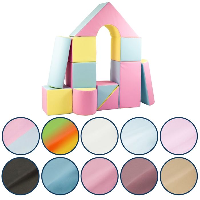 Blocs en mousse - Multicolore - Set de 11 - Sécurisés - Tissu solide ...