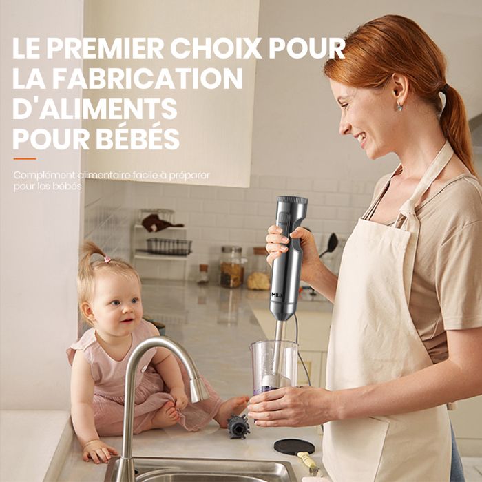 MIUI Mixeur Plongeant 4-en-1, Moteur Puissant 1200W MAX, Pied en Inox ...