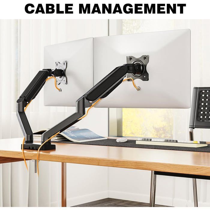 Support double écran réglable - TURBIX - Pour 2 écrans 17-32 pouces ...