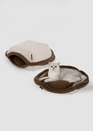 Lit de chat multifonctionnel en forme de tarte aux œufs pour animaux de ...