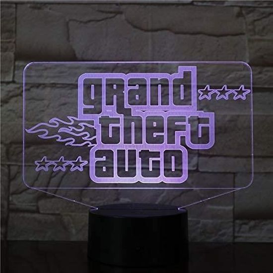 Lampe Led Grand Theft Auto Gta Logo Changement De Couleur Usb Lumière ...