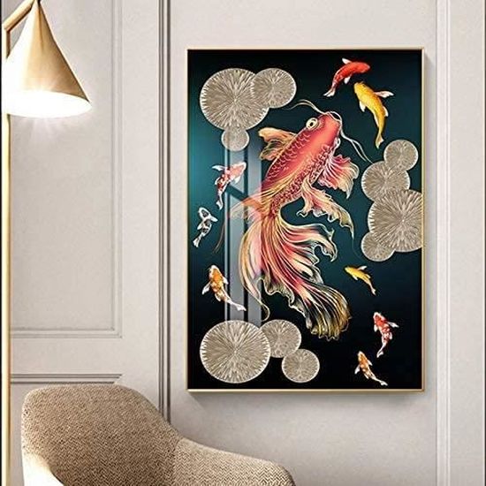 Tableau Decoration Murale salonToile Tableau Murale Art Tableaux Koi ...
