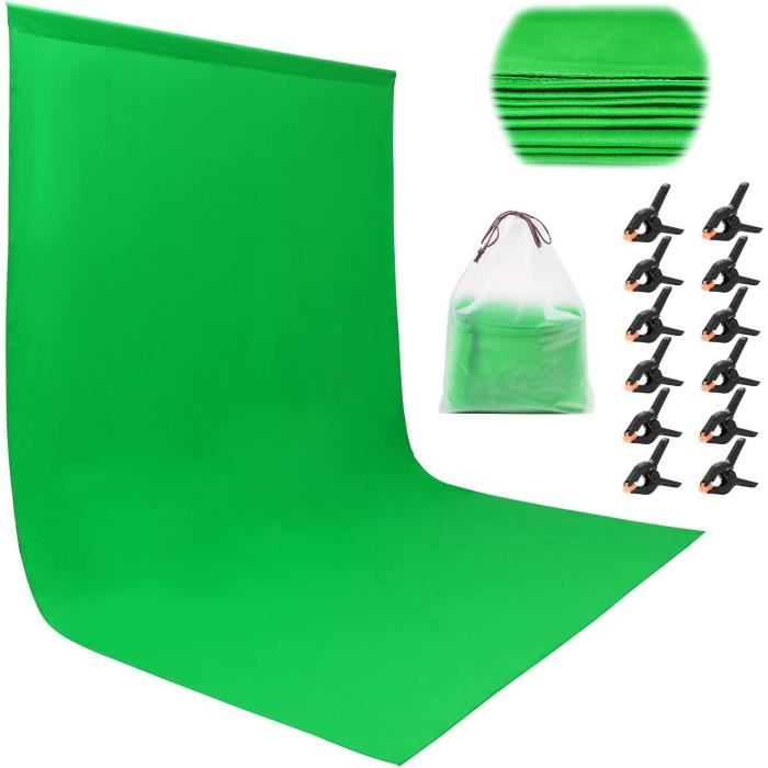 Fond Vert,Toile de Fond 3 × 3,6 m avec 12 Pinces,Décors pour Studio ...