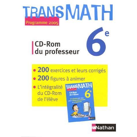 Transmath; mathématiques ; 6ème ; CD-rom du pro... - Cdiscount Librairie