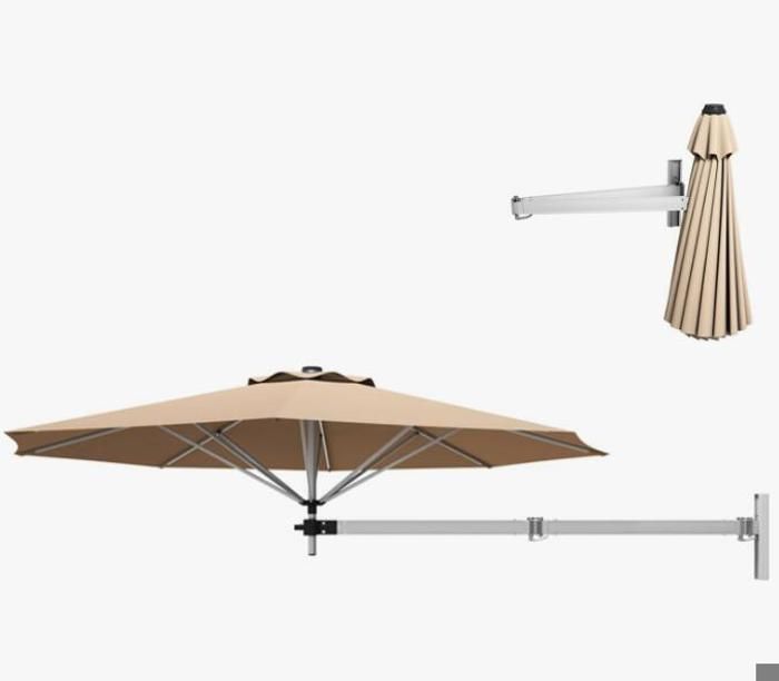 RELAX4LIFE Parasol Mural Dia.250 cm, Parasol Déporté en Polyester 240g ...