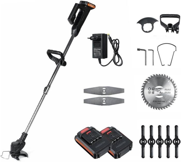 Tondeuse de Jardin électrique sans Fil Tondeuse à Gazon sans Fil 21 V Coupe-Herbe électrique ...