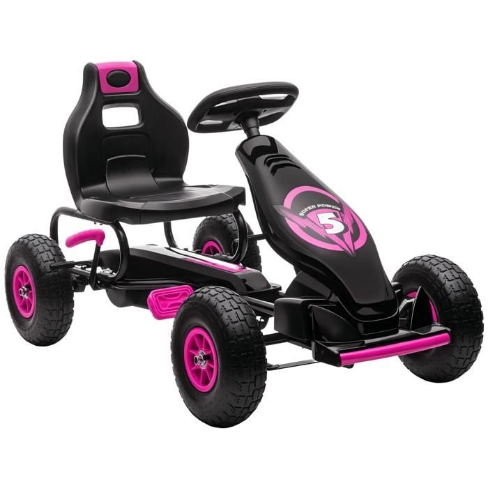 Kart à pédales pour enfant HOMCOM Go-kart siège réglable 3 positions ...