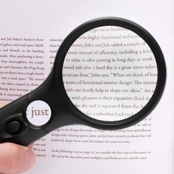 Loupe De Lecture Poche Éclairée 3X 45X Loupe Avec Lumière Avec 3 Led Loupe De L Ur Verre ...