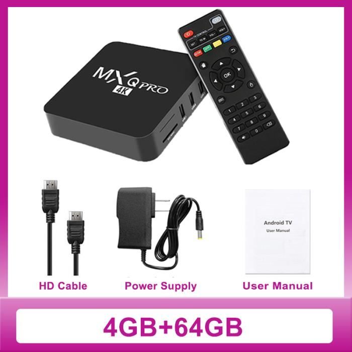 Ue Plug - 4G 64G - boîtier Smart TV Android 11, S905L, 8 go-128 go, 4K, lecteur multimédia ...