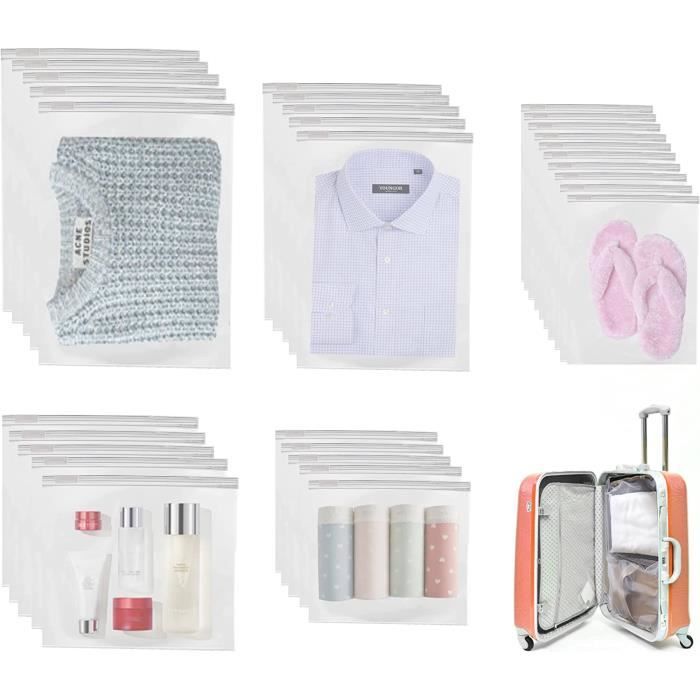 30 Pièces Sac Zipper Voyage,Sac De Rangement Plastique Transparent ...