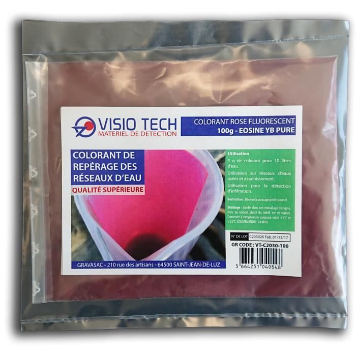 VISIO TECH Colorant de repérage ROSE FLUO 100g, poudre soluble dans l ...