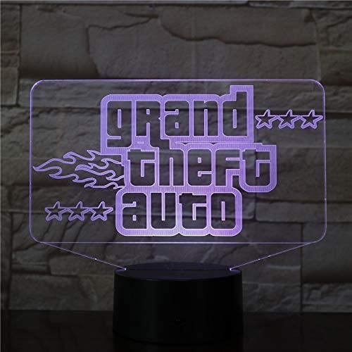 Lampe Led Grand Theft Auto Gta Logo Changement De Couleur Usb Lumière ...