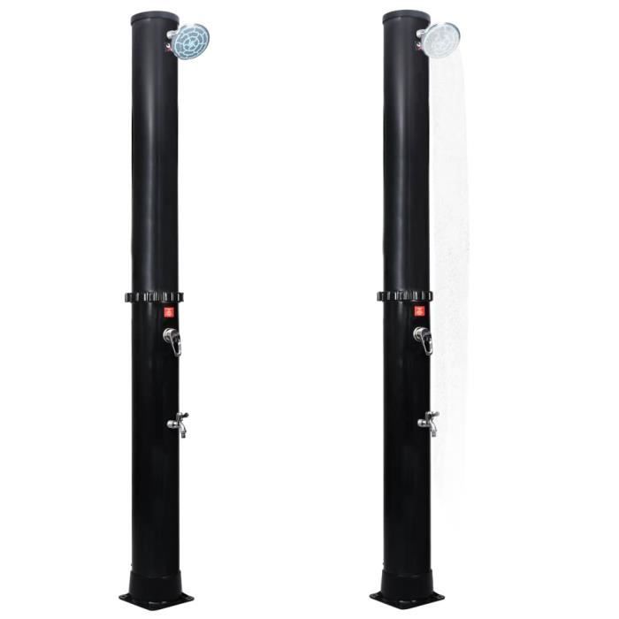 Douche solaire d'extérieur OLL - 40 L - PVC, aluminium, laiton - Noir ...