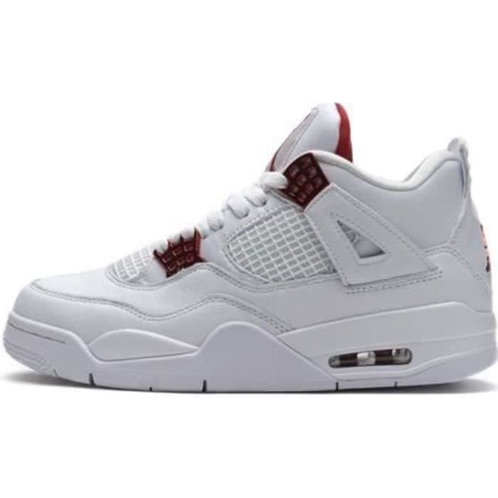 Basket Airs Jordans 4 Retro Metallic Red Chaussures de Basket AJ4 Femme ...