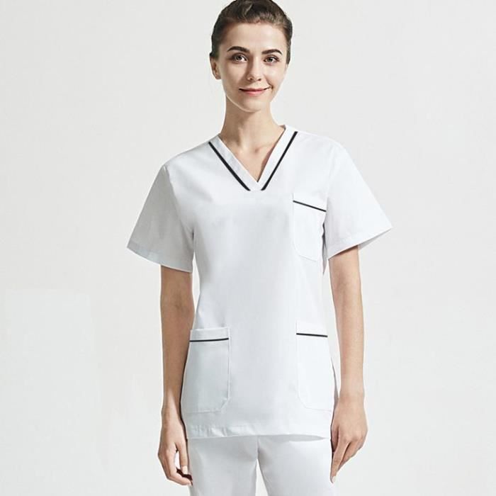 BLOUSE PROFESSIONNELLE Tshirt + Pantalon Uniforme d'infirmière Travail ...