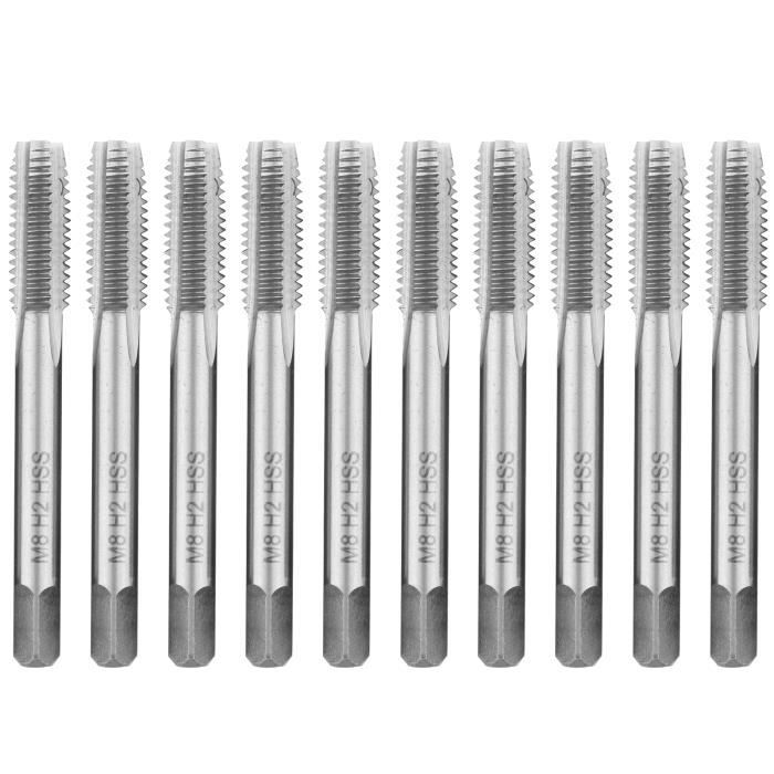 Qiilu Taraud à vis 10 pièces métrique filetage machine taraud HSS outil de taraudage à cannelure ...