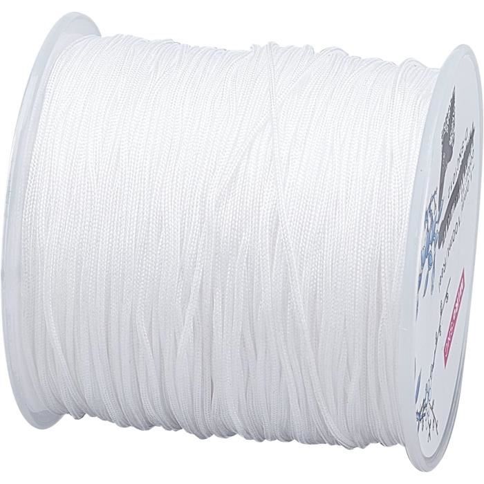 100M Cordon En Nylon Blanc, Fil Macramé Kumihimo 1 Mm Fil De Nylon ...