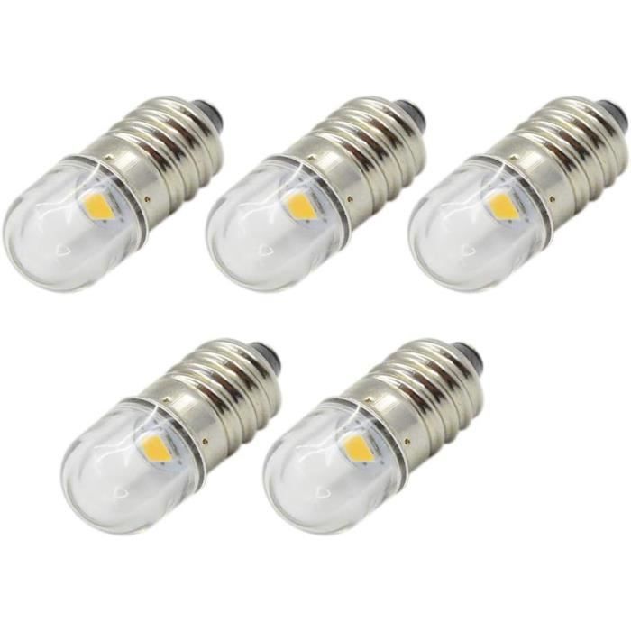 5 Pièces E10 Douille De Base Ampoule Led 1W 4.5V Blanc Remplacer Torche ...