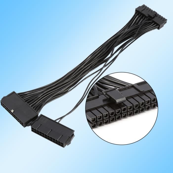 VGEBY Nouveau 24Pin 20 + 4pin Dual PSU ATX Alimentation Adaptateur ...