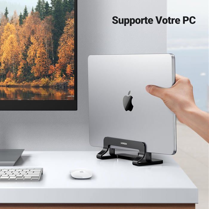 Support ordinateur vertical en aluminium - SUTEO - Réglable - 12 à 26 ...