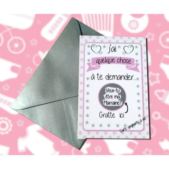 Carte à gratter demande de marraine " veux tu être ma Marraine " bébé ...