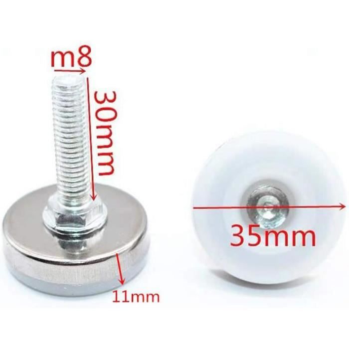 20Pcs Réglable Pieds Vérin De Meuble Armoire Pieds Métal Réglable Inox ...