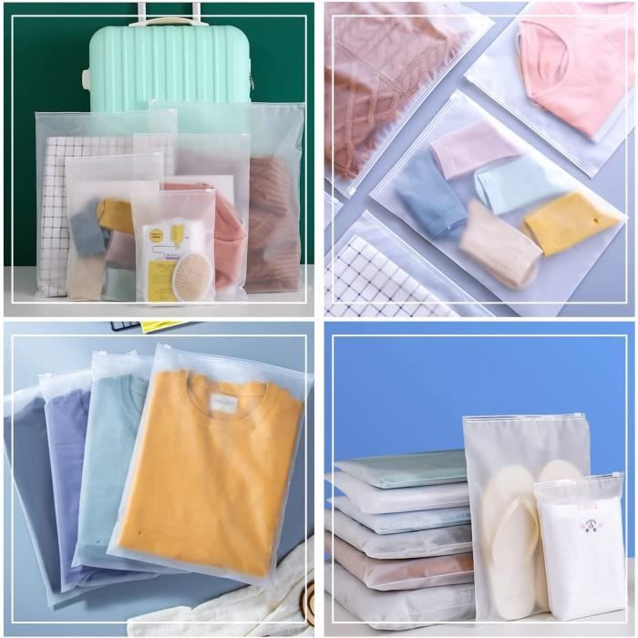 30 Pièces Sac Zipper Voyage,Sac De Rangement Plastique Transparent ...