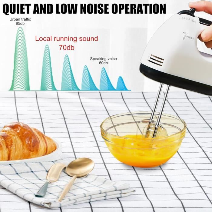 Batteur Électrique : Batteur À Main À 7 Niveaux Avec 2 Fouets Et 2 ...