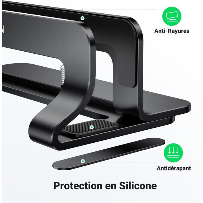 Support ordinateur vertical en aluminium - SUTEO - Réglable - 12 à 26 ...