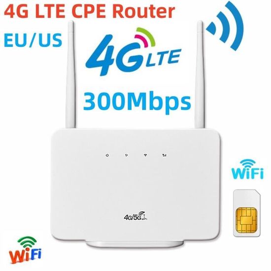 Répéteur Wi-Fi - Routeur WiFi CPE 4G, 300Mbps, amplificateur 3 RJ45 avec fente pour carte ...