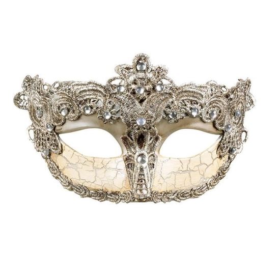 Masque vénitien baroque or pour femme - Blanc - Strass - Costume ...