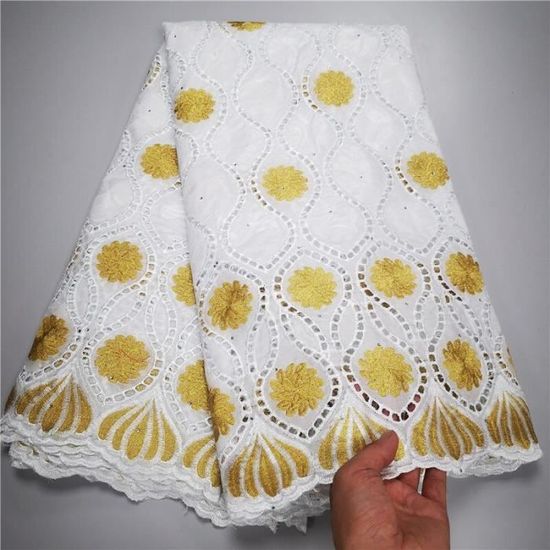 Tissus,Bazin riche africain avec broderies, tissu brodé en dentelle ...
