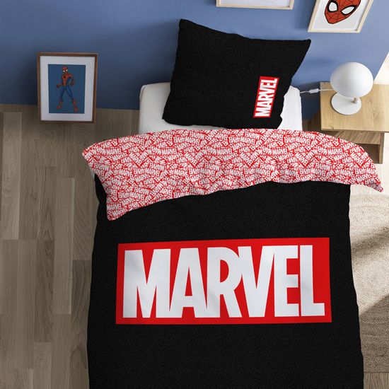 Parure de lit - MARVEL HOME IDENTITY - Imprimé - 100% coton - Noir ...