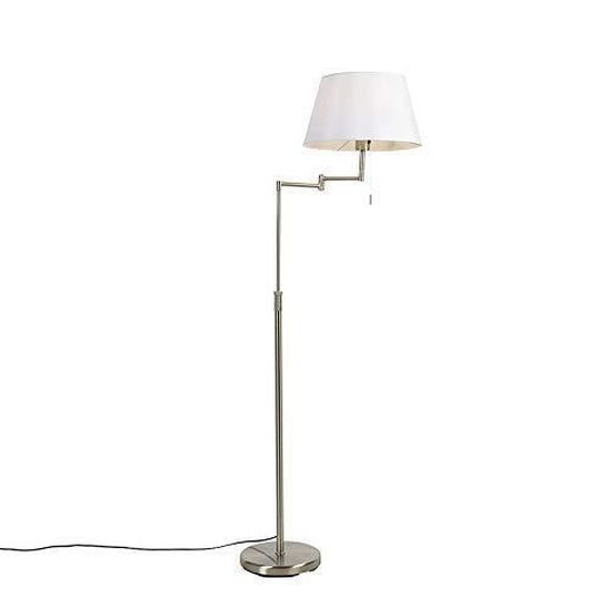 Qazqa Lampadaire | Lampe sur pied Moderne - Ladas Lampe Blanc Acier ...