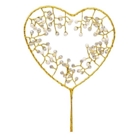 1 Pc gâteau Topper romantique en forme de coeur en métal perle inserts ...