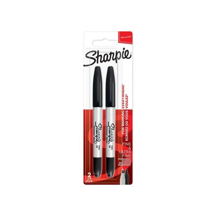 Marqueur permanent - SHARPIE - Twin Tip - Pointe Fine et Ultra Fine ...