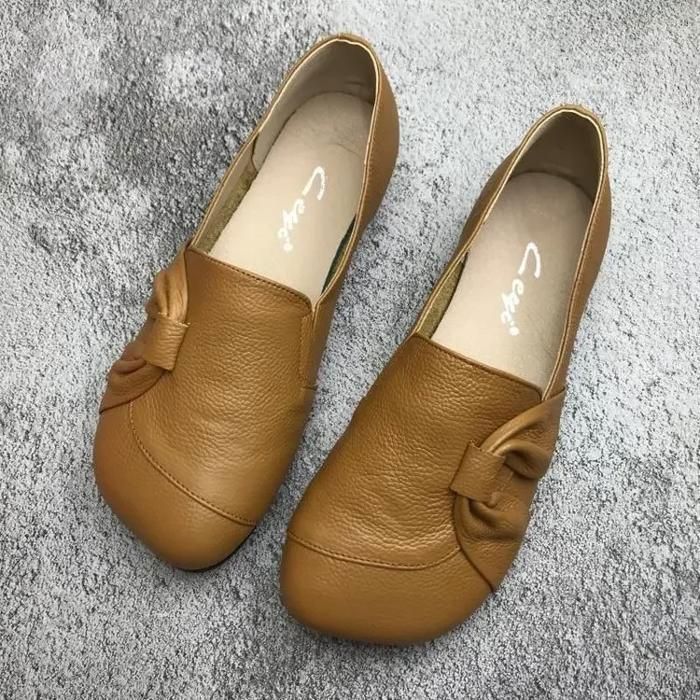 Chaussures Plates en Cuir pour Femme,Souples,Confortables,Oxford,Solide ...