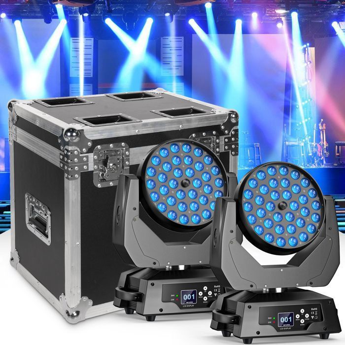 Lumière de Scène - uking DJ Lyre 36 LED RGBW ZOOM BEAM - DMX Pour ...