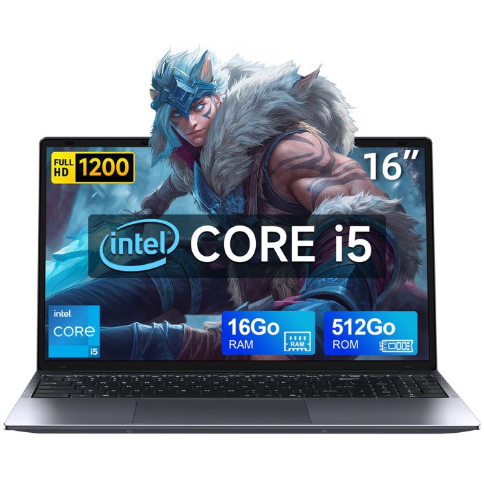PC Portable 16" Full HD - Intel Core i5-8210Y (jusqu'à 3,6GHz) - 16Go ...