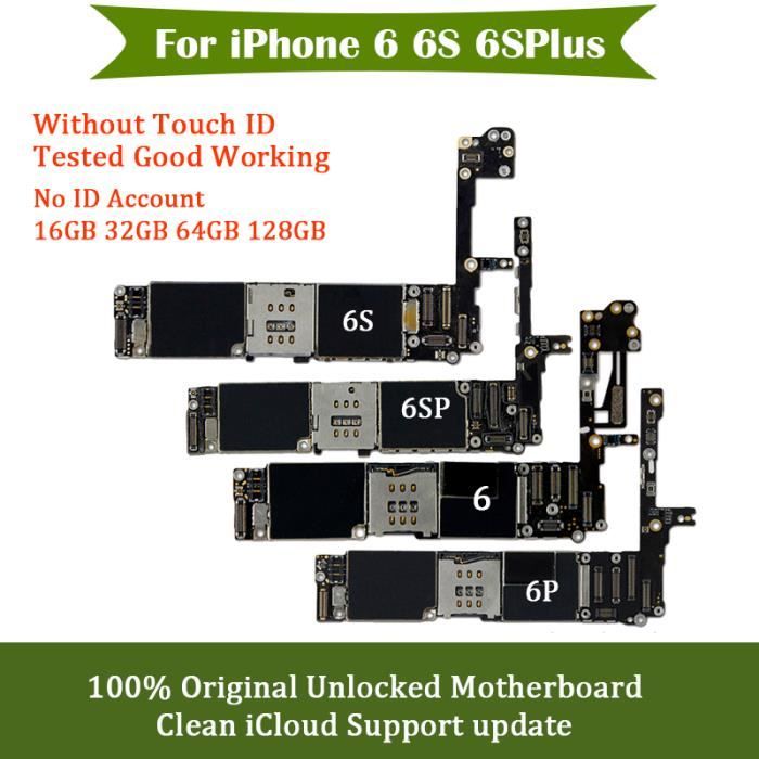 Pour 6Plus-64GB - Carte mère sans Touch ID pour iPhone 6 6p 6s 6sp, avec iCloud libre, circuit ...