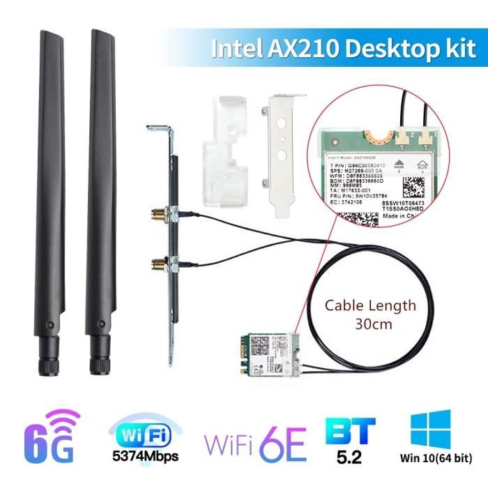 Kit de bureau AX210 - Kit de bureau avec carte Intel AX210 M.2 wi fi 6E ...