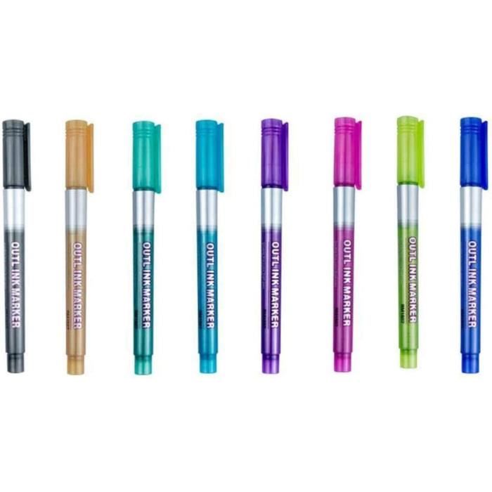 Stylos De Contour Double Ligne, Dessin Doodle Dazzle Pens Outline ...