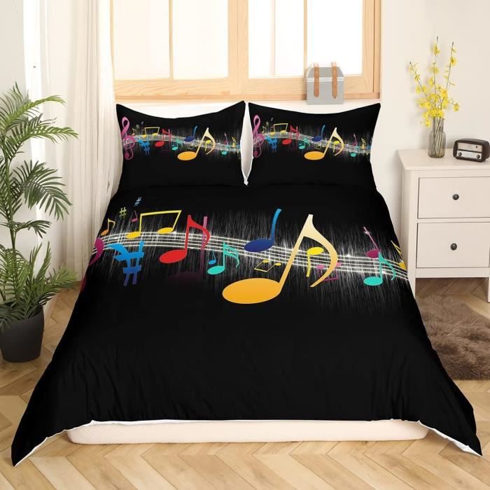 Musique Thème Parure De Lit 220X240Cm Note De Musique Parure Housse De ...