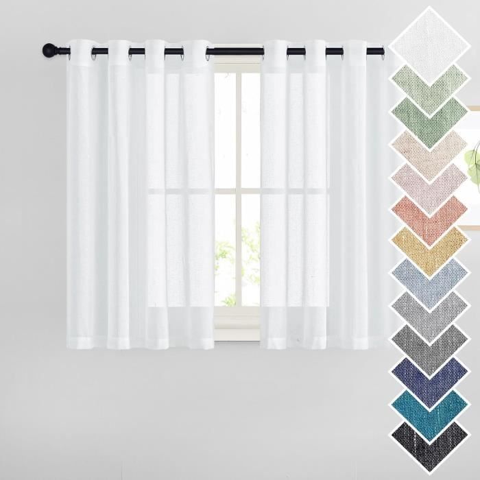 Rideau Voilage - Décoration De Fenêtre Voilages Panneaux Blanc Voile En ...