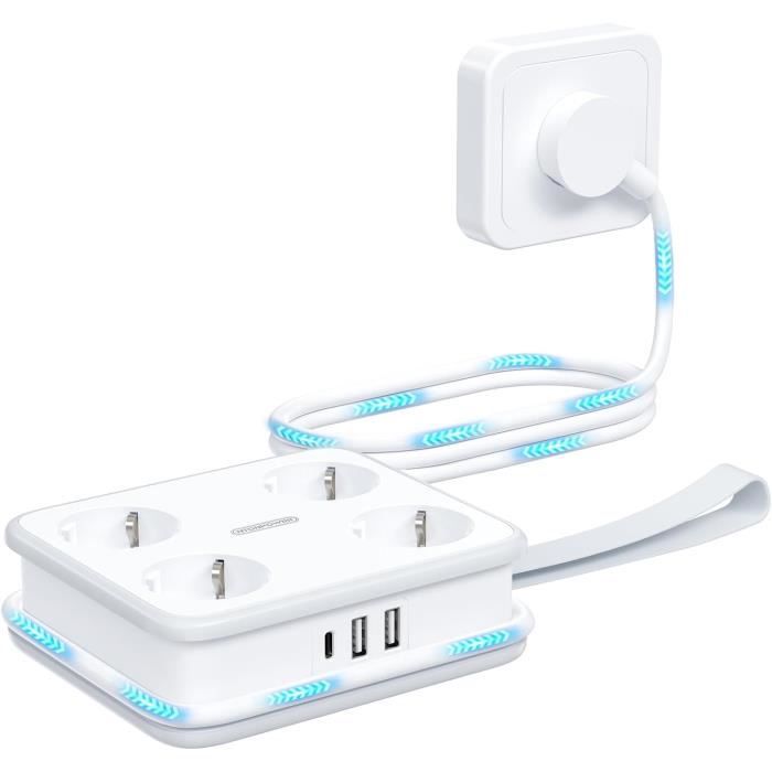 Multiprise Usb-C 4 Prise Multiprise Electrique Multiple 2 Usb-A Avec 1 ...