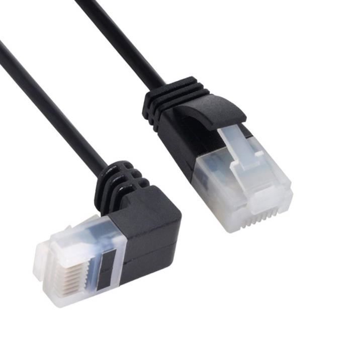 Câble Ethernet RJ45 ultra fin Cat6 coudé sur câble réseau UTP droit ...
